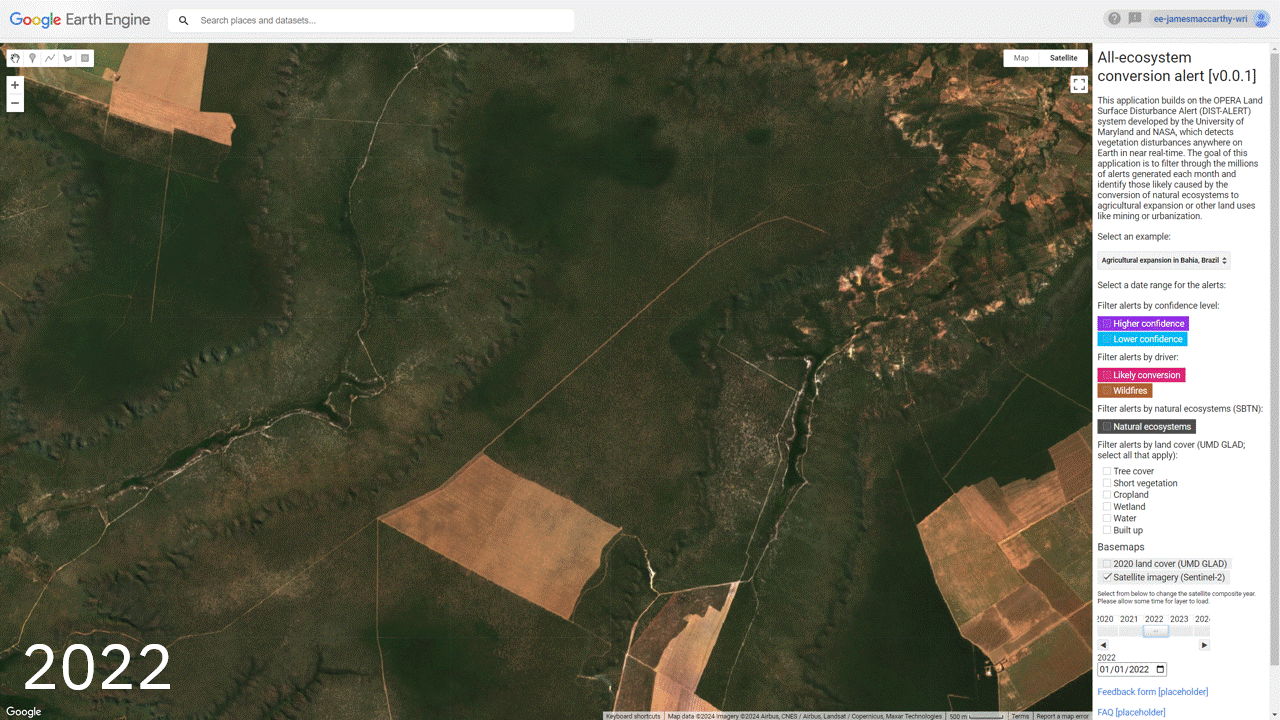 Land Disturbance Alert Classification System