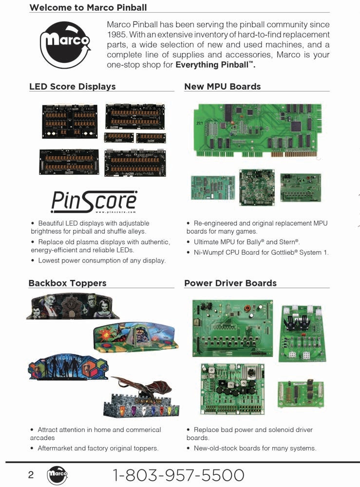 Marco Specialties | Pinball Parts Info Center - Articles, News, and ...