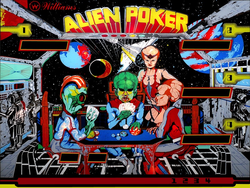 08-7227-501 - ALIEN POKER (Williams) Backglass - Marco Specialties ...