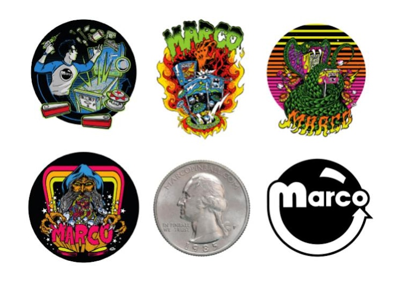 59-MARCOPRSTK - MARCO® PROMO STICKER PACK - Marco Specialties Pinball Parts