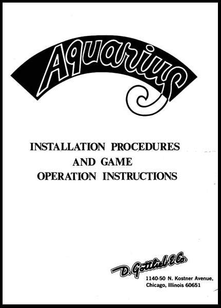 DOC1028 - AQUARIUS (Gottlieb) Manual & Schematic - Marco Specialties ...