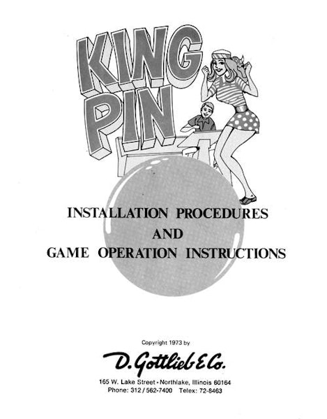 DOC1357 - KING PIN (Gottlieb 1973) Manual/Schem. - Marco Specialties ...
