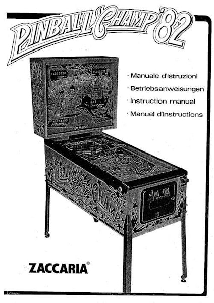 DOC1829 - PINBALL CHAMP 82 (Zaccaria) Manual set - Marco Specialties ...