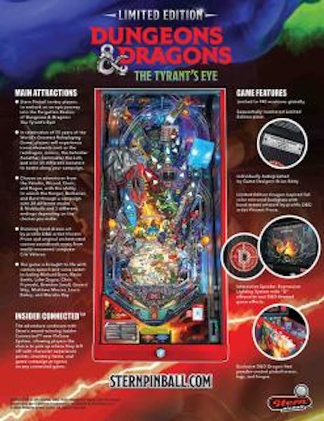 F-DND-LE - Stern DUNGEONS AND DRAGONS LE pinball machine flyer - Marco ...