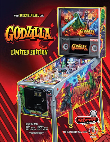 F-GODZILLALE - GODZILLA LE (STERN) FLYER - Marco Specialties Pinball Parts