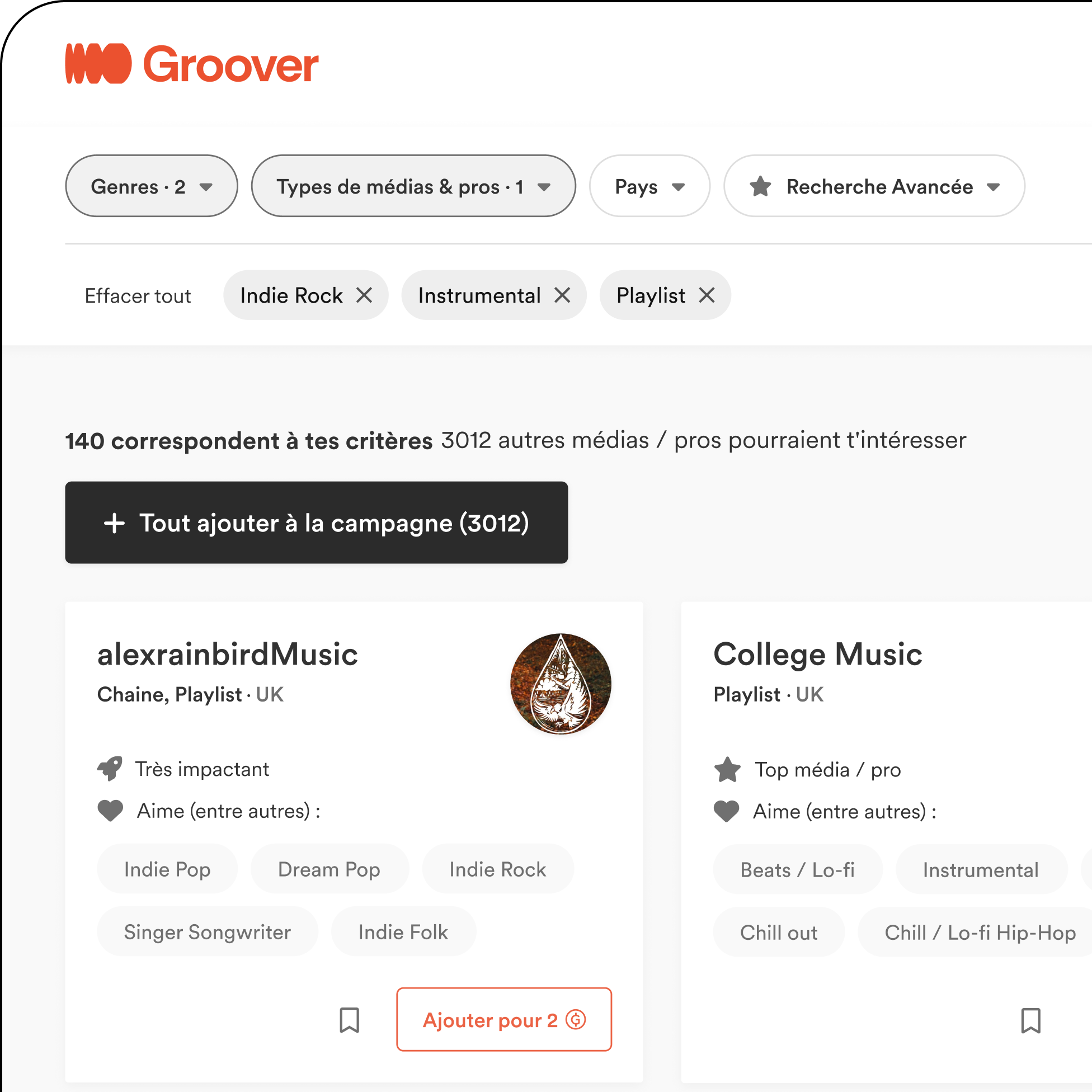 Groover Charts – Classement des artistes indie & émergents