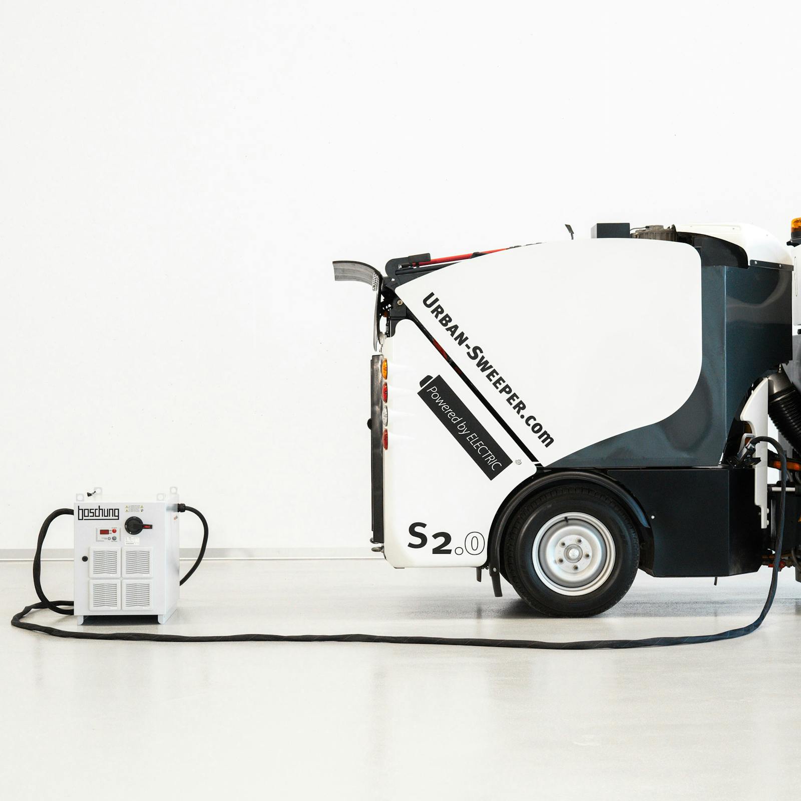 Urban-Sweeper S2.0 - Electric Street Sweeper releasing 0 (zero) emissions