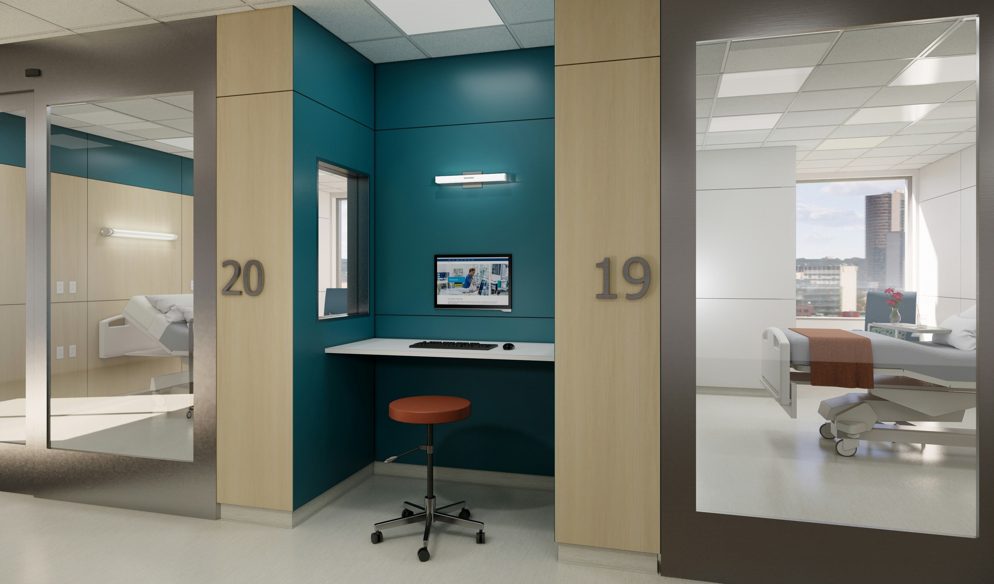 Nurses station privacy screen turns on + off - Project - Falk