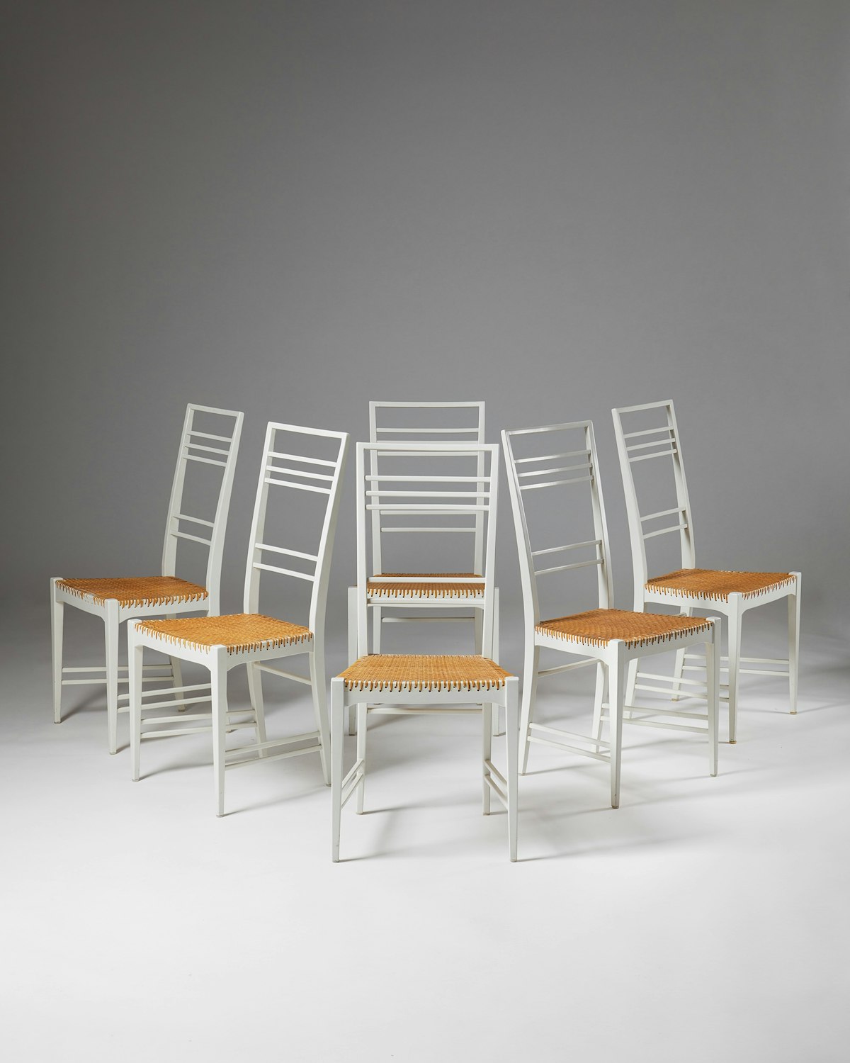 Set of six dining chairs 'Poem' designed by Erik Chambert