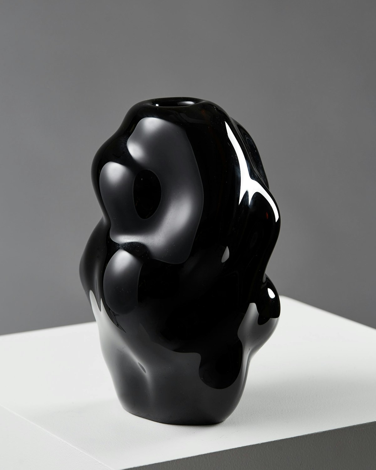 Black Glass Vase by Per B. Sundberg for Orrefors, Sweden 2003