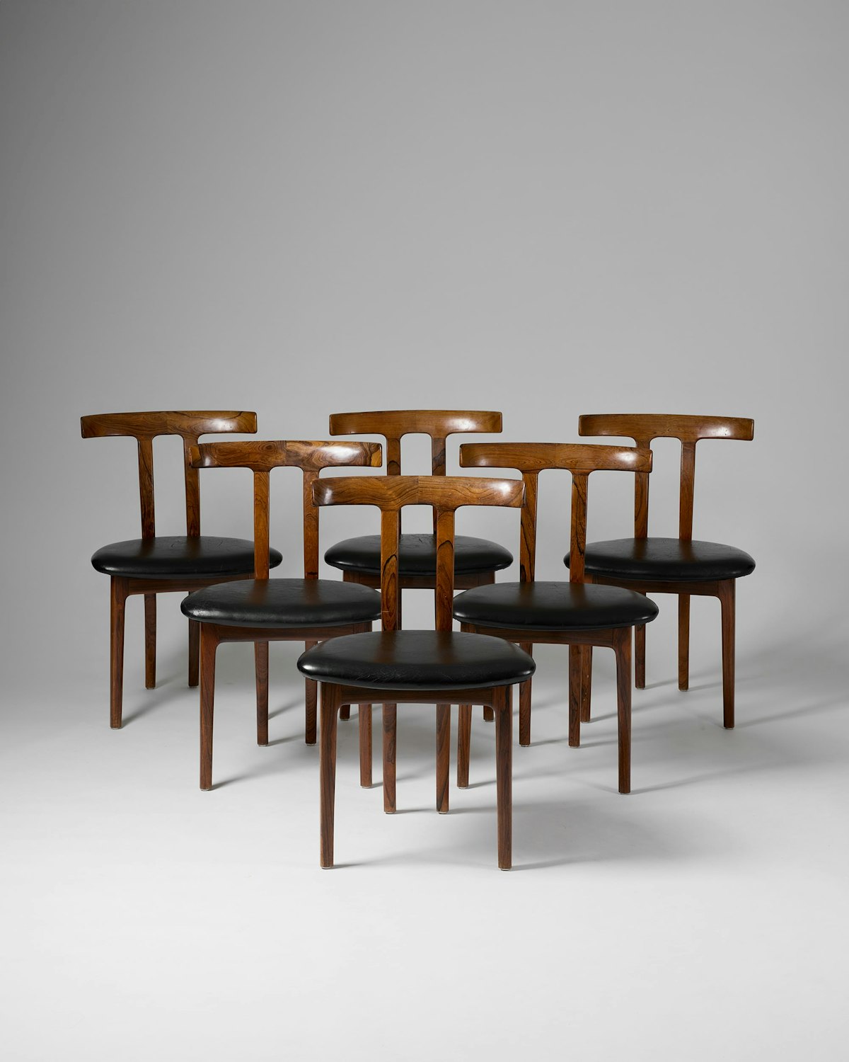 A set of six chairs model 'T-chair' designed by Ole Wanscher