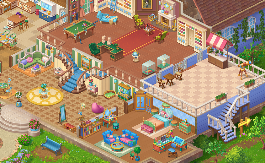 Online Solitaire Card House Decorating Game