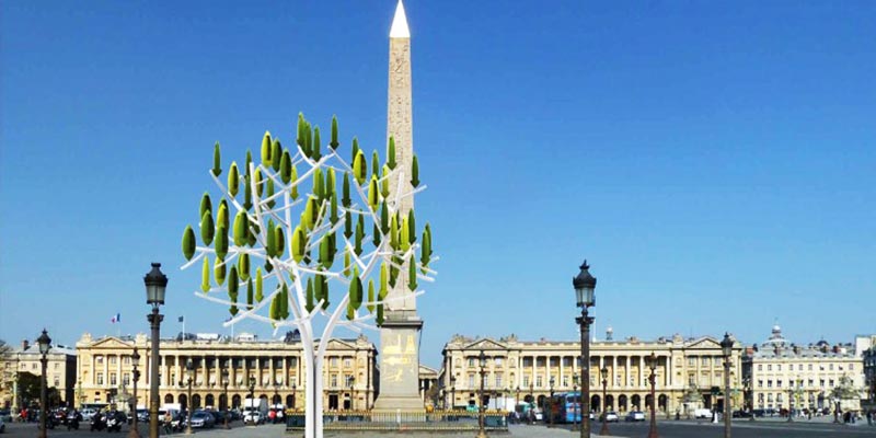 Tree shaped wind turbines in Paris