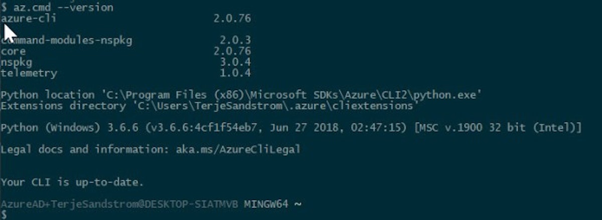 Setting Up Azure Cli To Use Bash Shell In Windows Azure Power Tools By