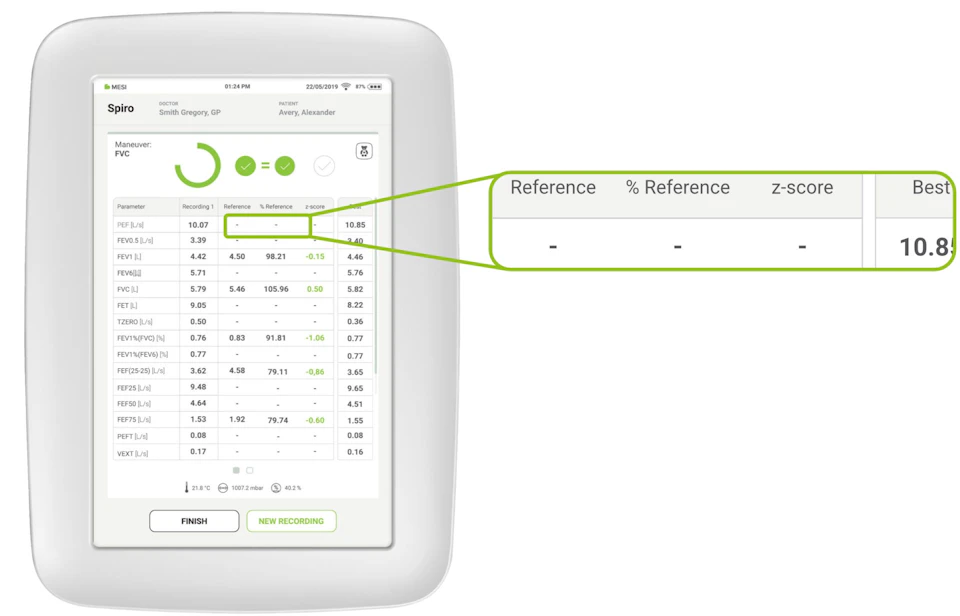 How to conduct a spirometry measurement