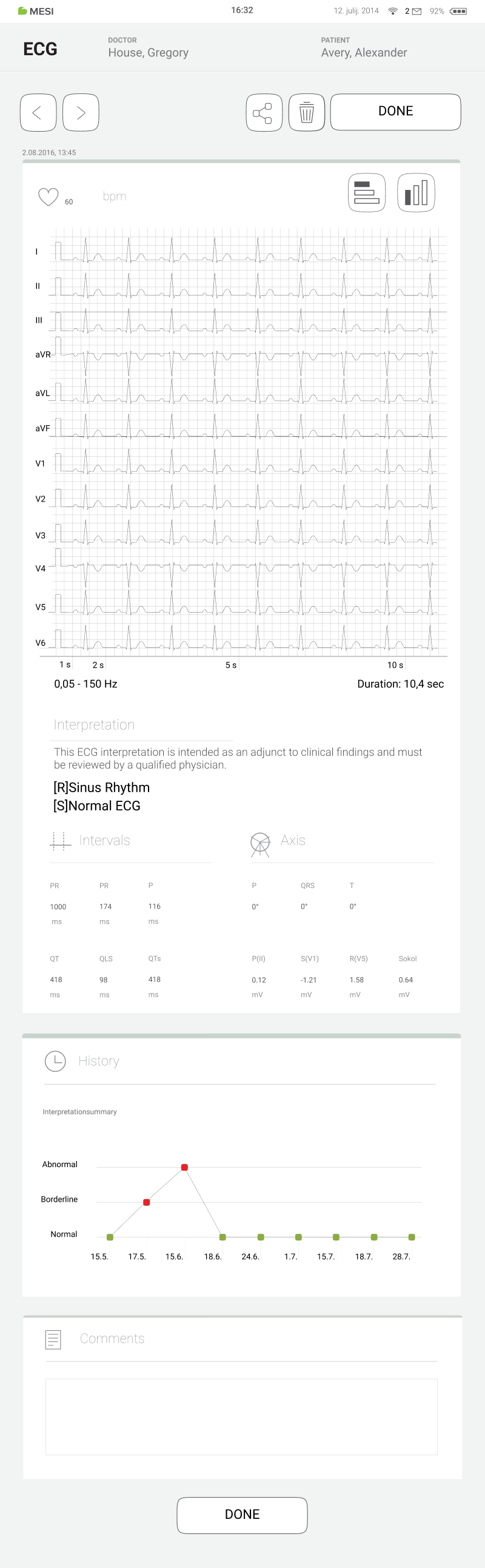 Mesurer l'ECG avec MESI mTABLET ECG