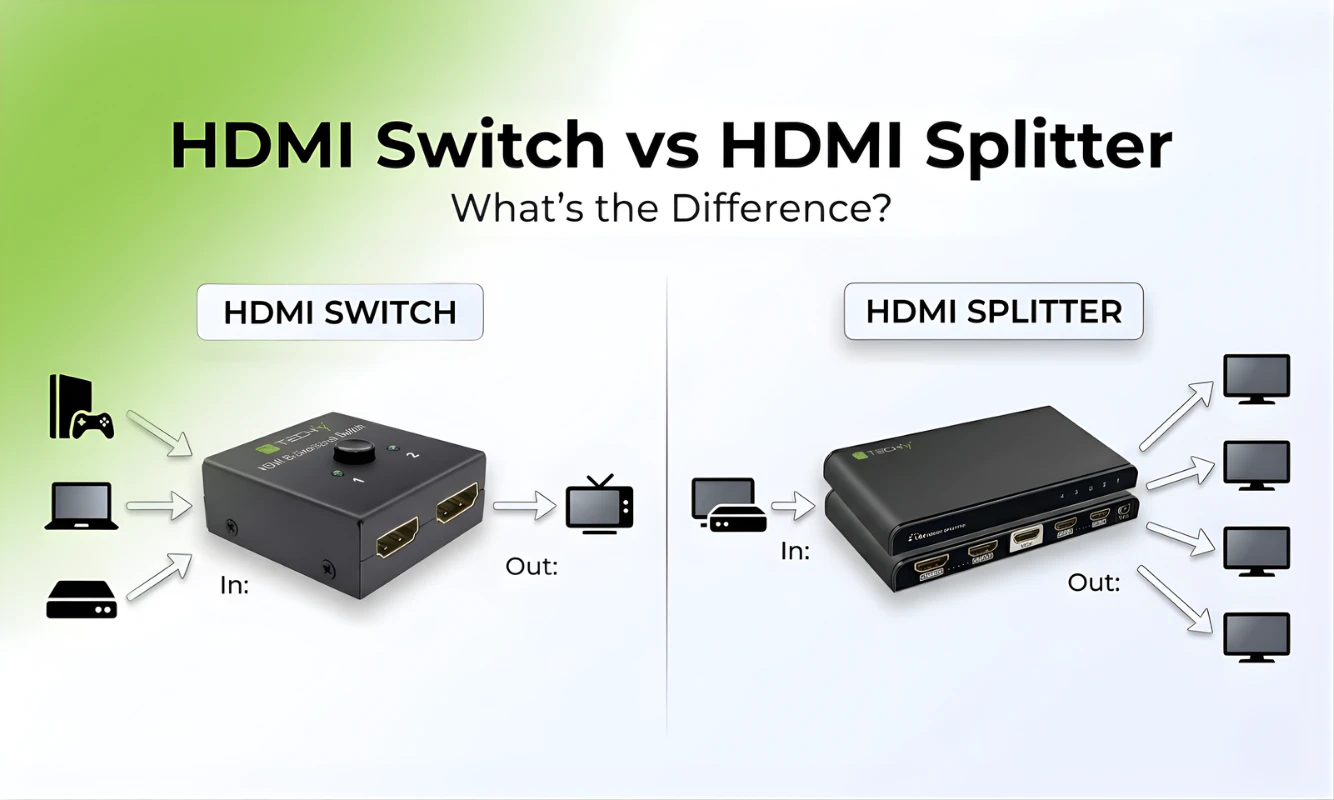 HDMI Switch vs HDMI Splitter: Differences and Which One to Choose