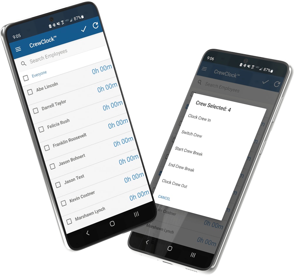 Crew Timesheet App & Tracker - Multiple Employees on Single Timesheet