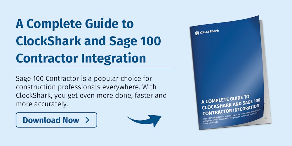 ClockShark and Sage 100 Contractor Integration Guide