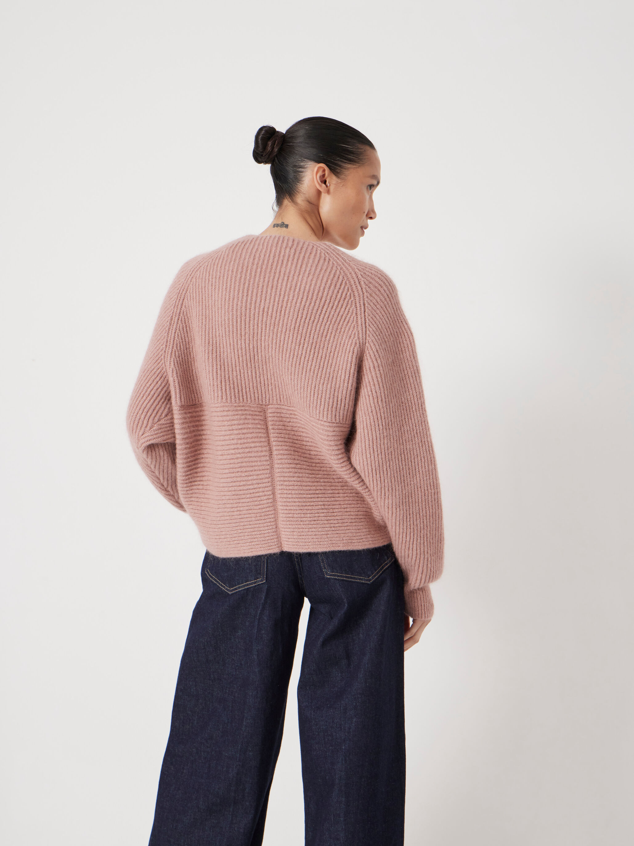 Betty Fluffy Cross Front Jumper | Rosewood Pink | hush