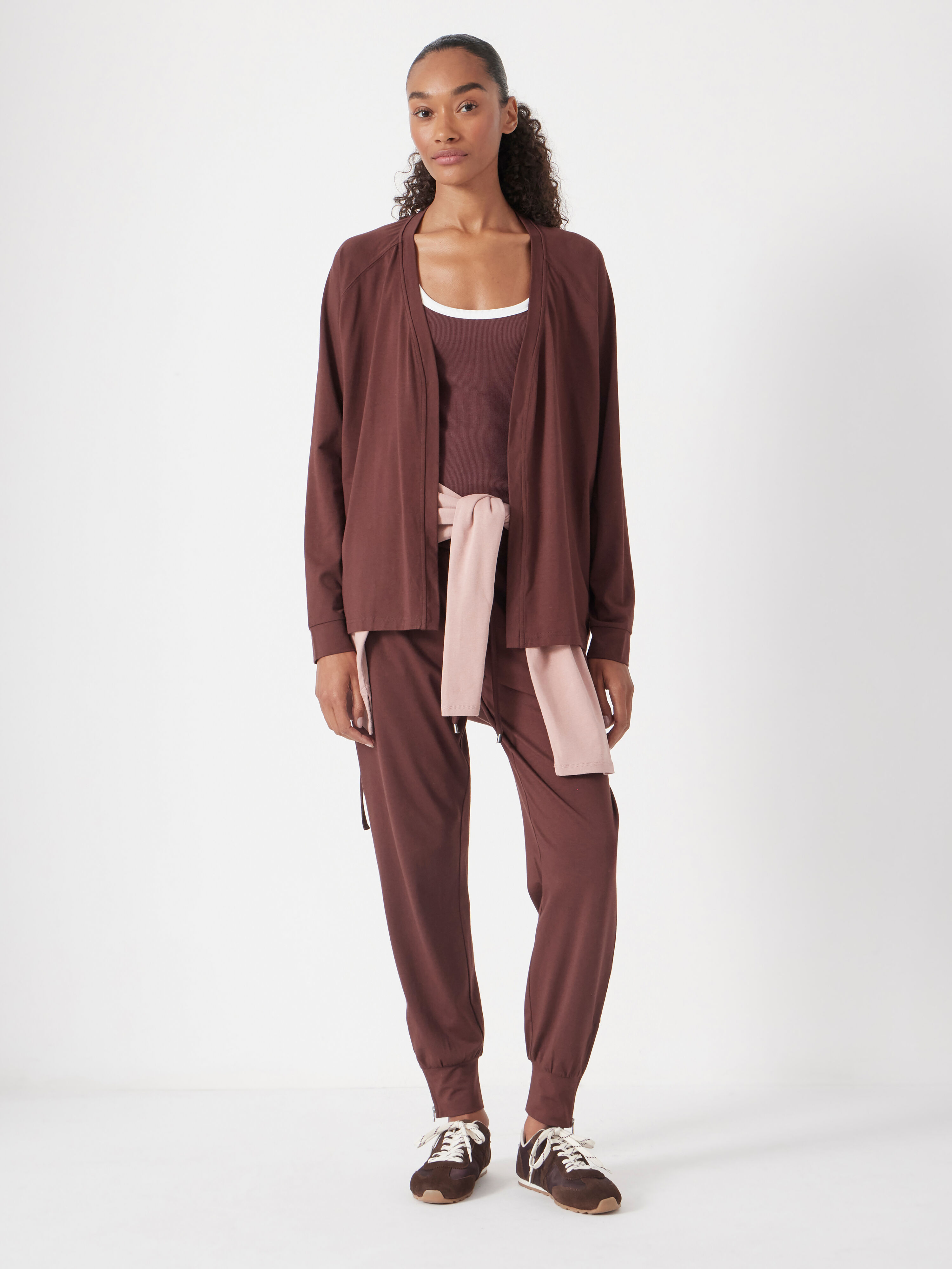 Amie Edge to Edge Cardigan | Rum Raisin | hush