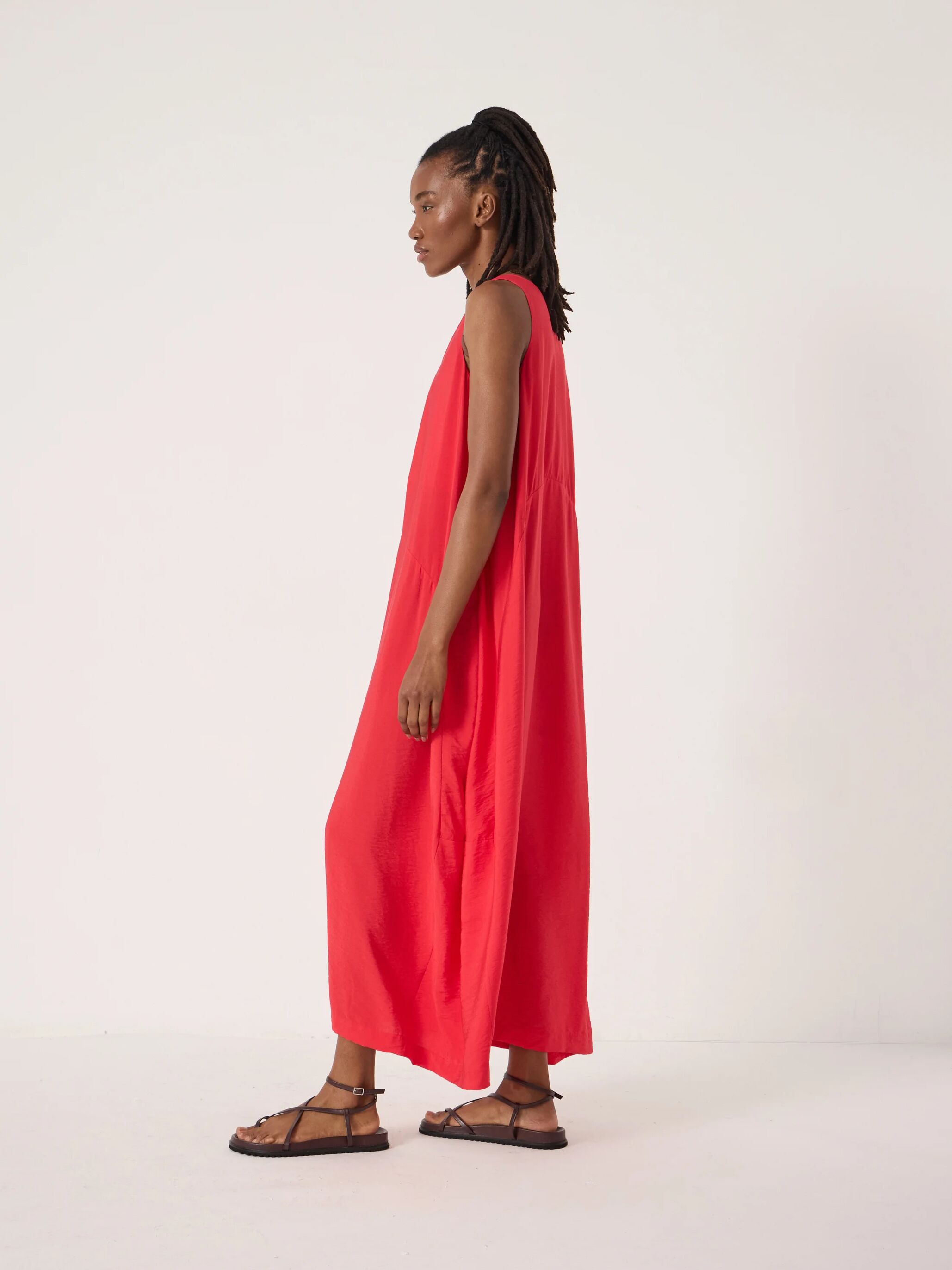 Liddie Barrel Tank Dress | True Red | hush