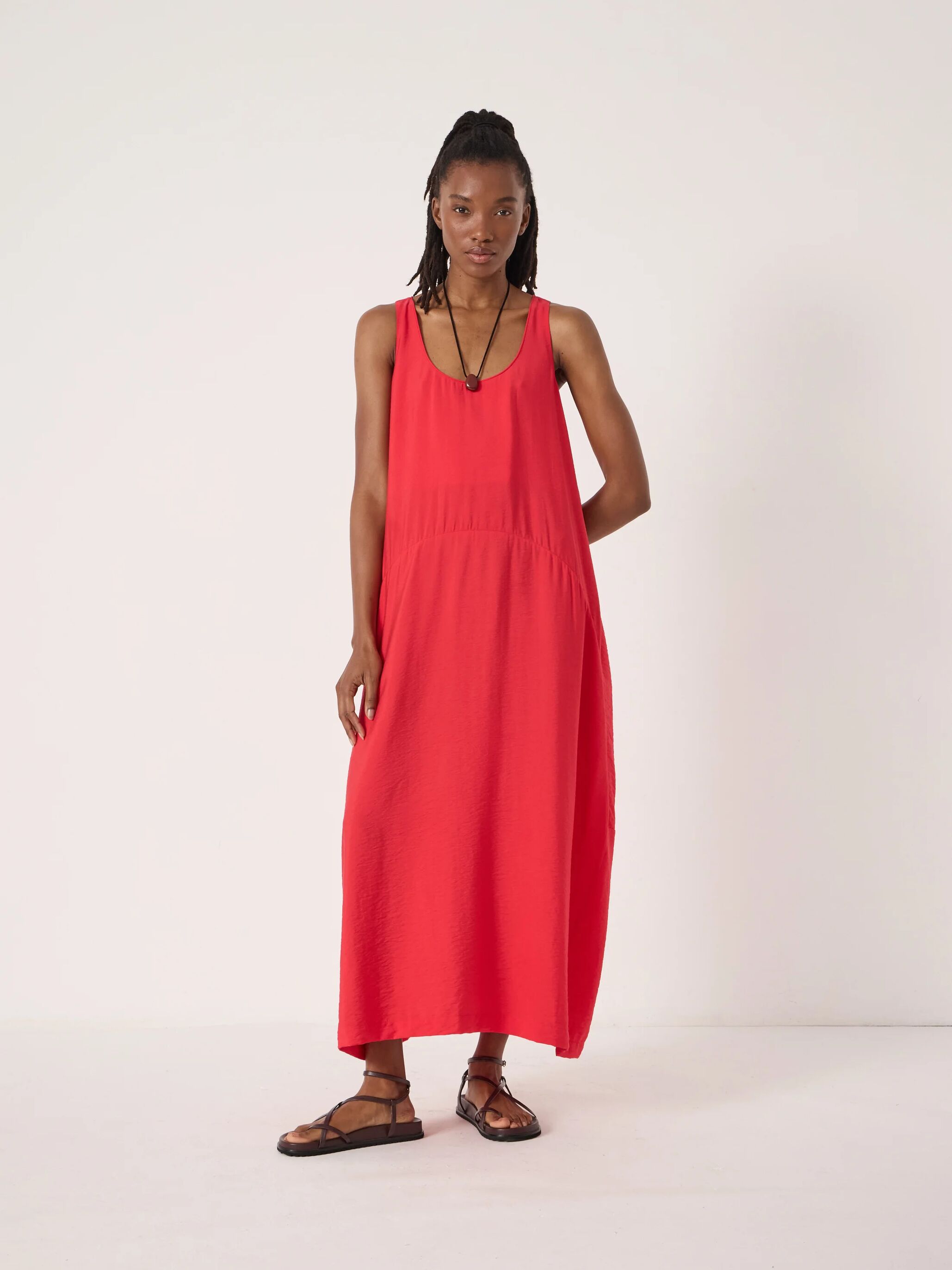 Liddie Barrel Tank Dress | True Red | hush