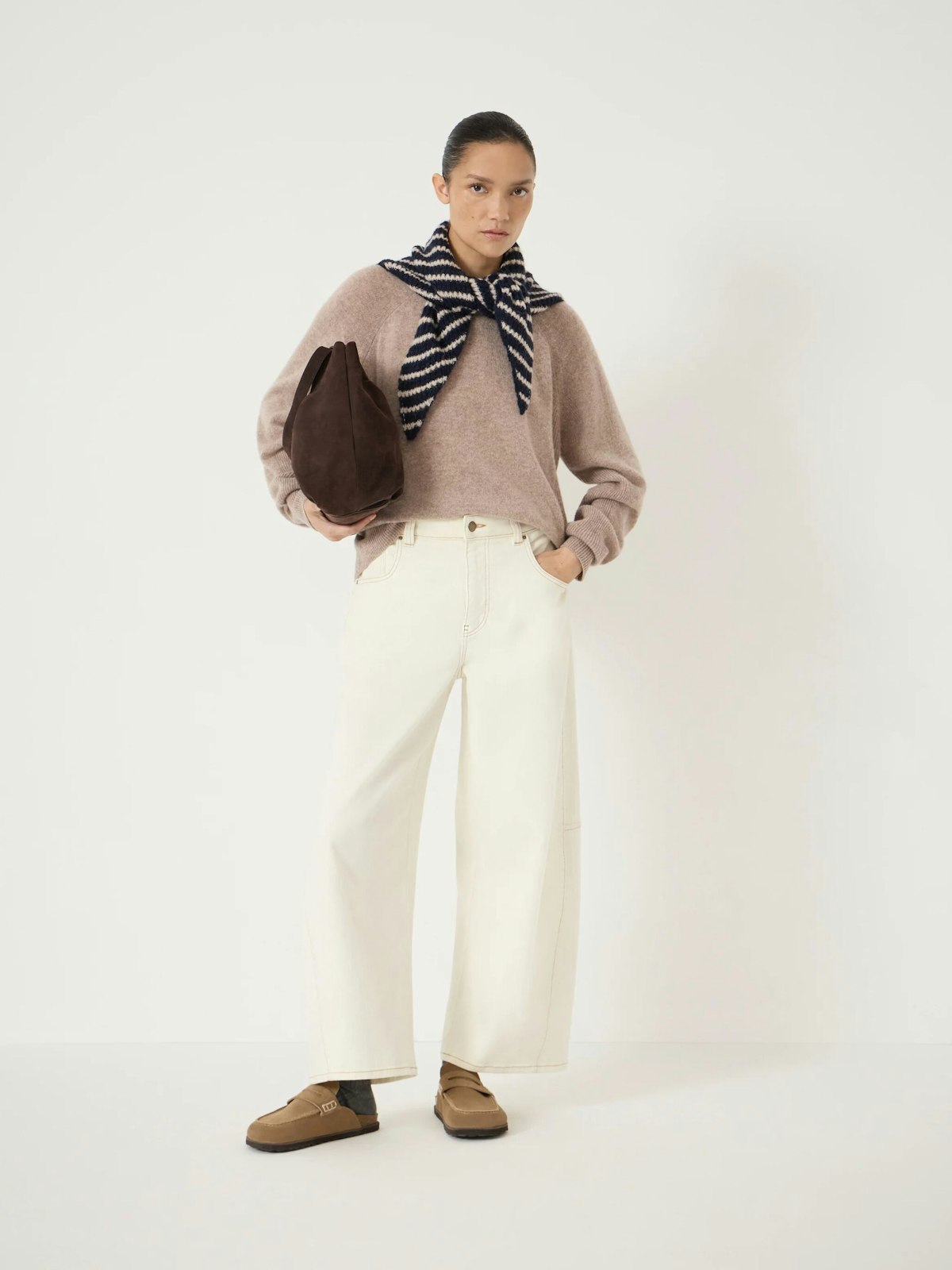Jasmine Cashmere Rib Detail Jumper | Antler Brown | hush