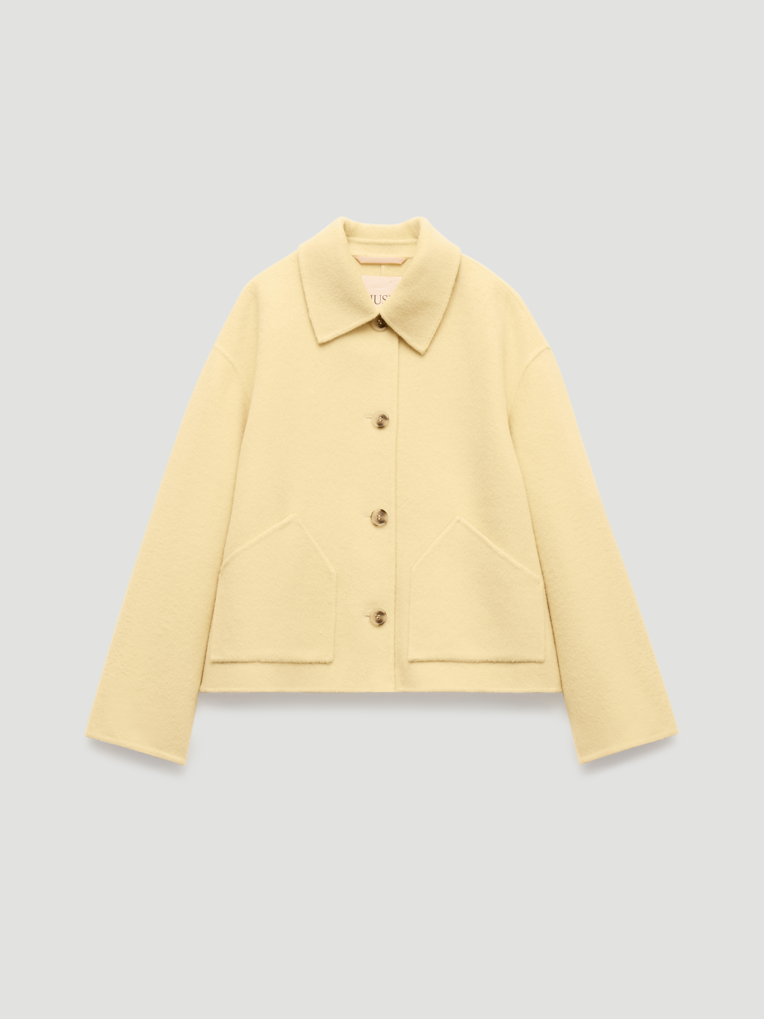 Pure Wool Double Faced Jacket | Butter Yellow | hush