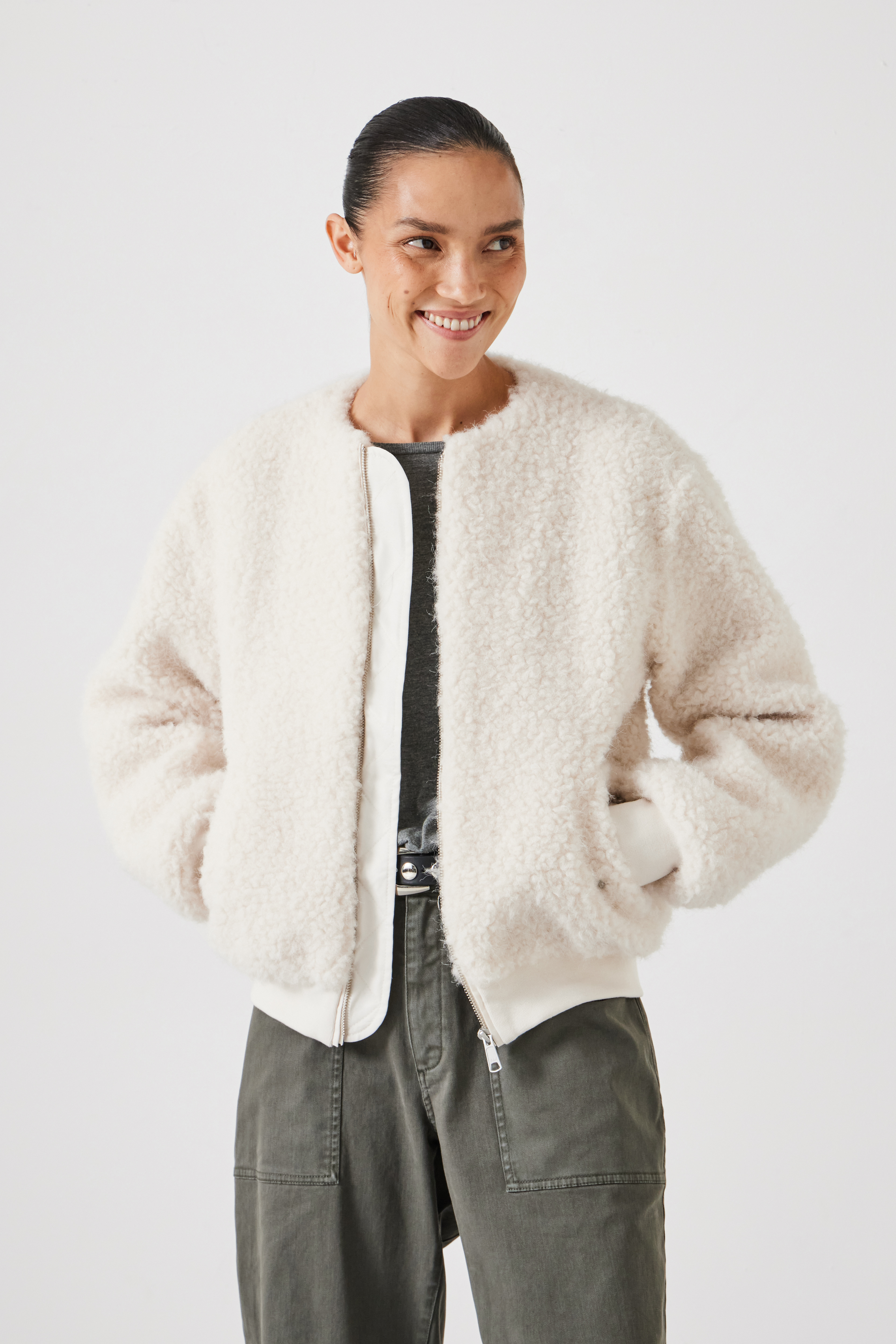 Miffy Faux Fur Jacket (White) | White | hush