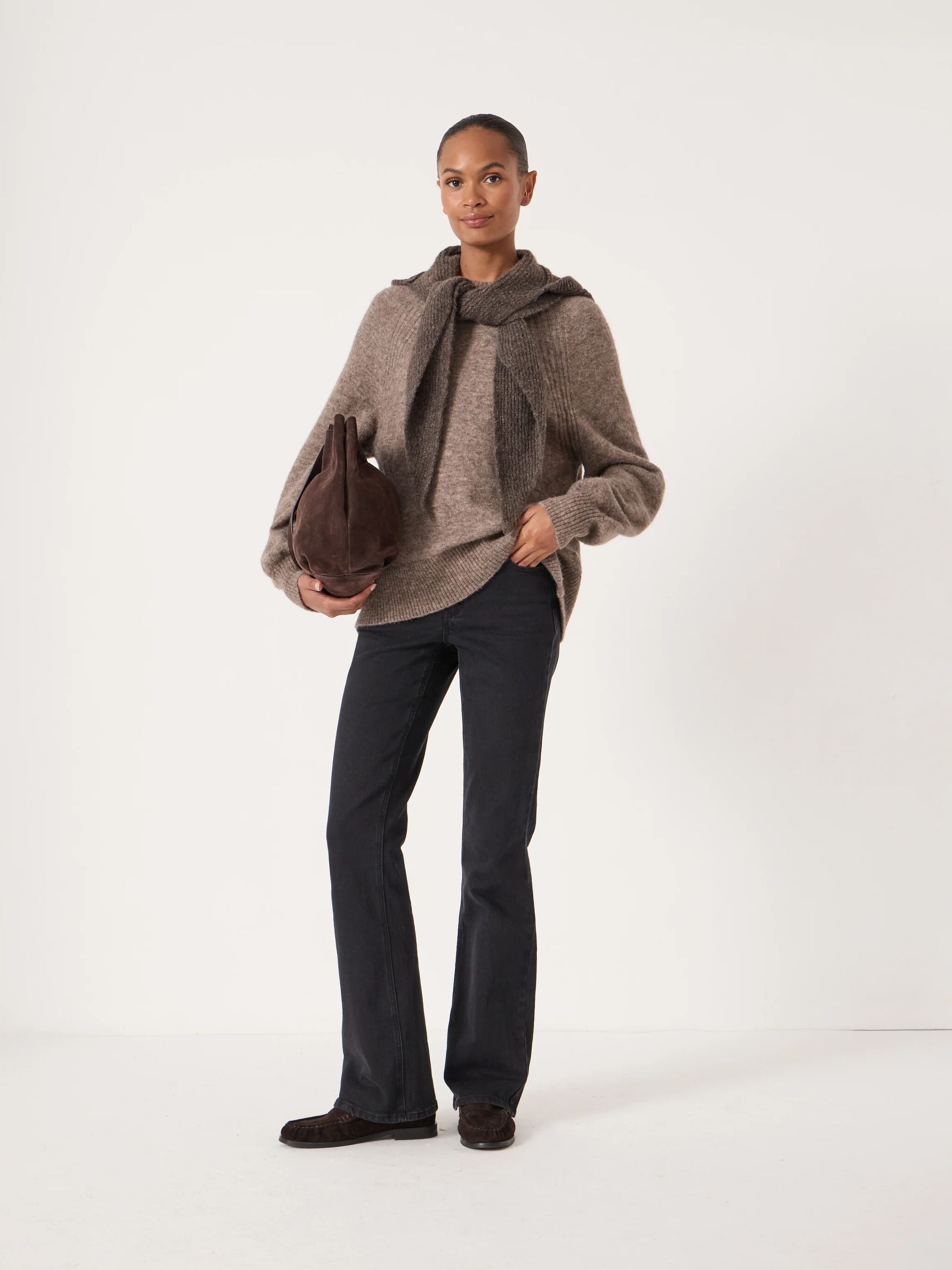 Lorna Relaxed Wool Blend Jumper | Antler Brown | hush