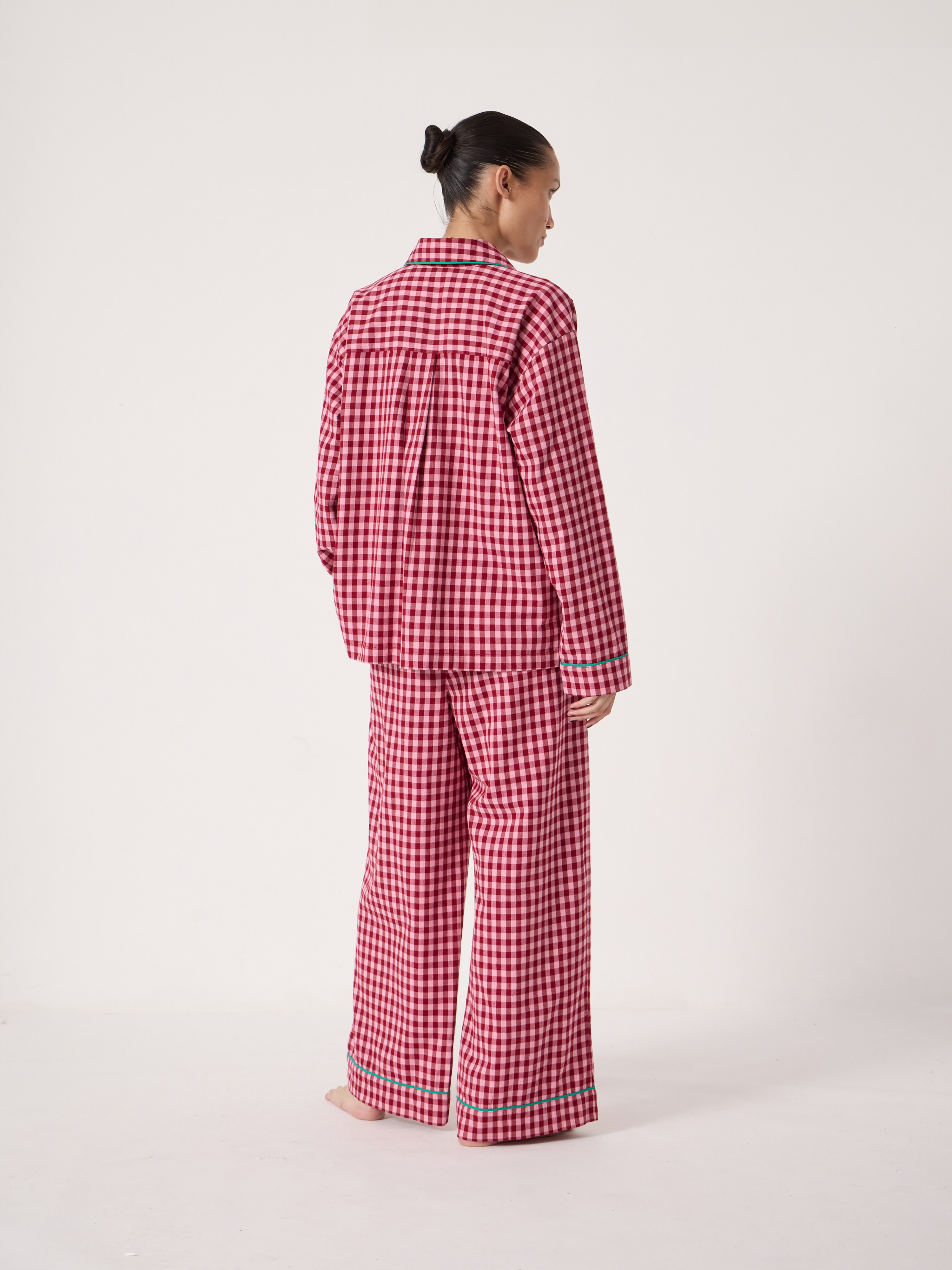 Brushed Cotton Gingham Pyjamas | Pink Mix | hush