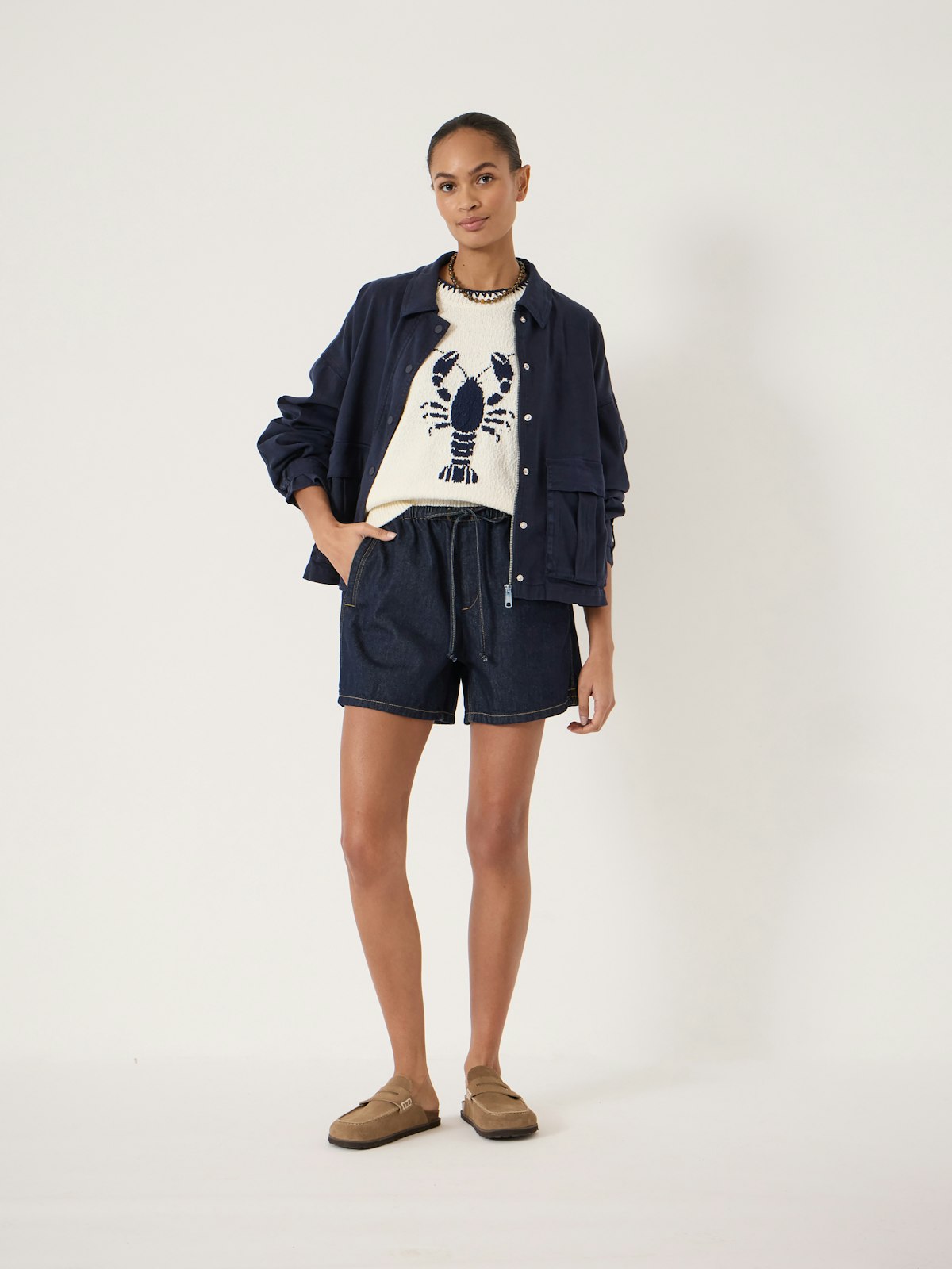 Betty Denim Pull On Shorts | Dark Blue Indigo | hush