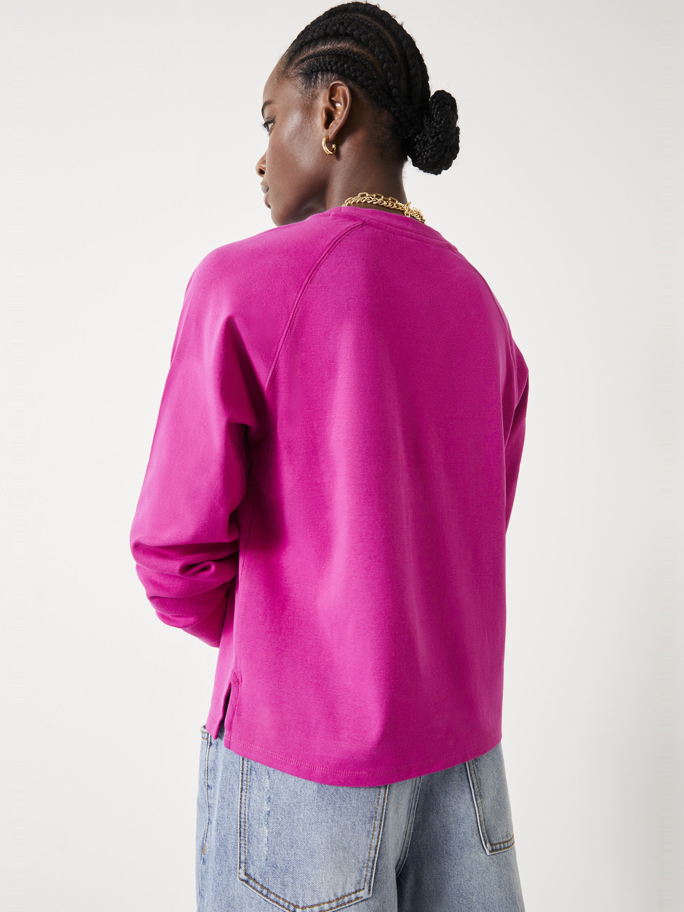Matilda Cotton Raglan Top | Bright Pink | hush