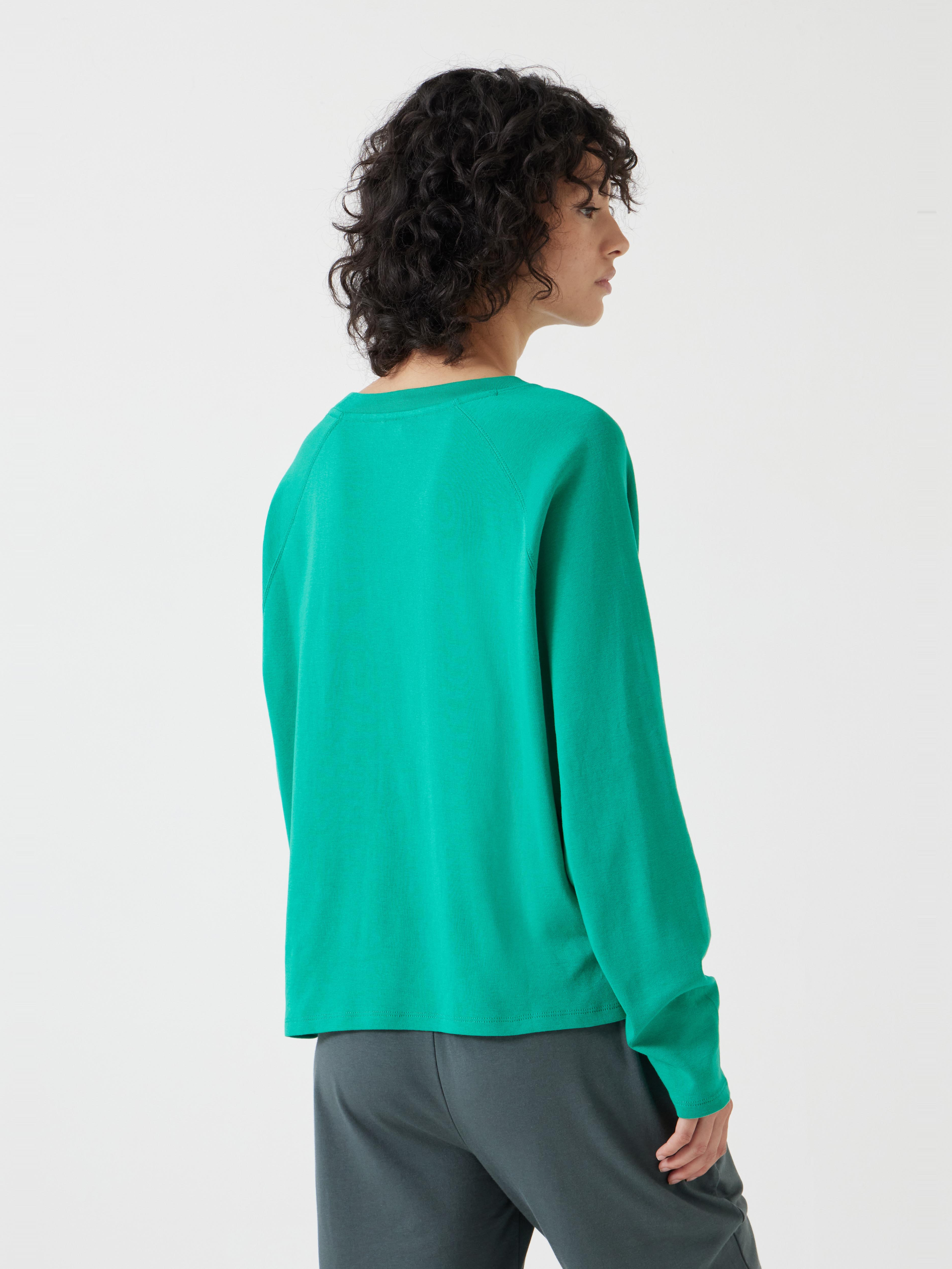 Matilda Cotton Raglan Top | Bright Green | hush