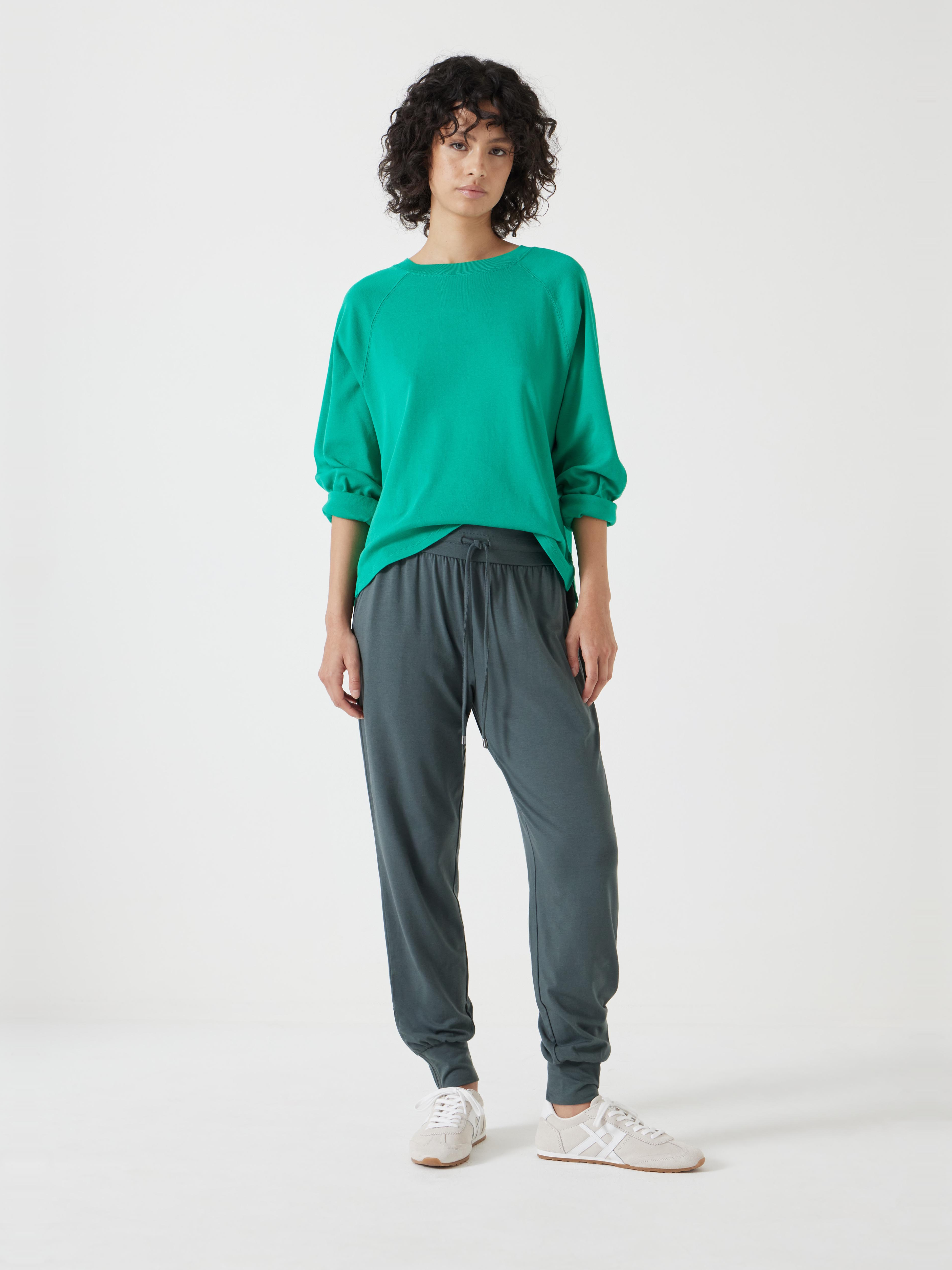 Matilda Cotton Raglan Top | Bright Green | hush