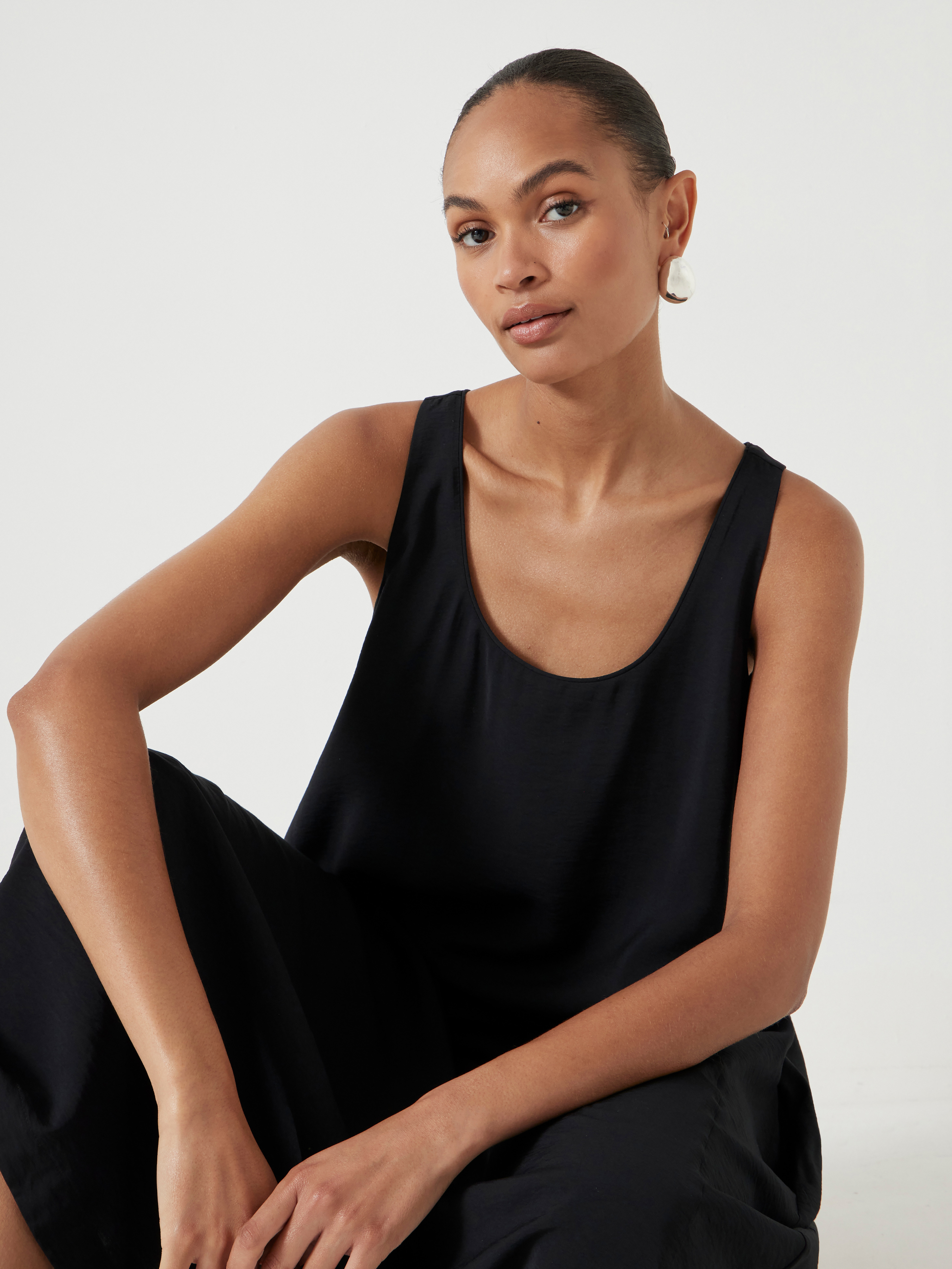 Liddie Barrel Tank Dress | Black | hush