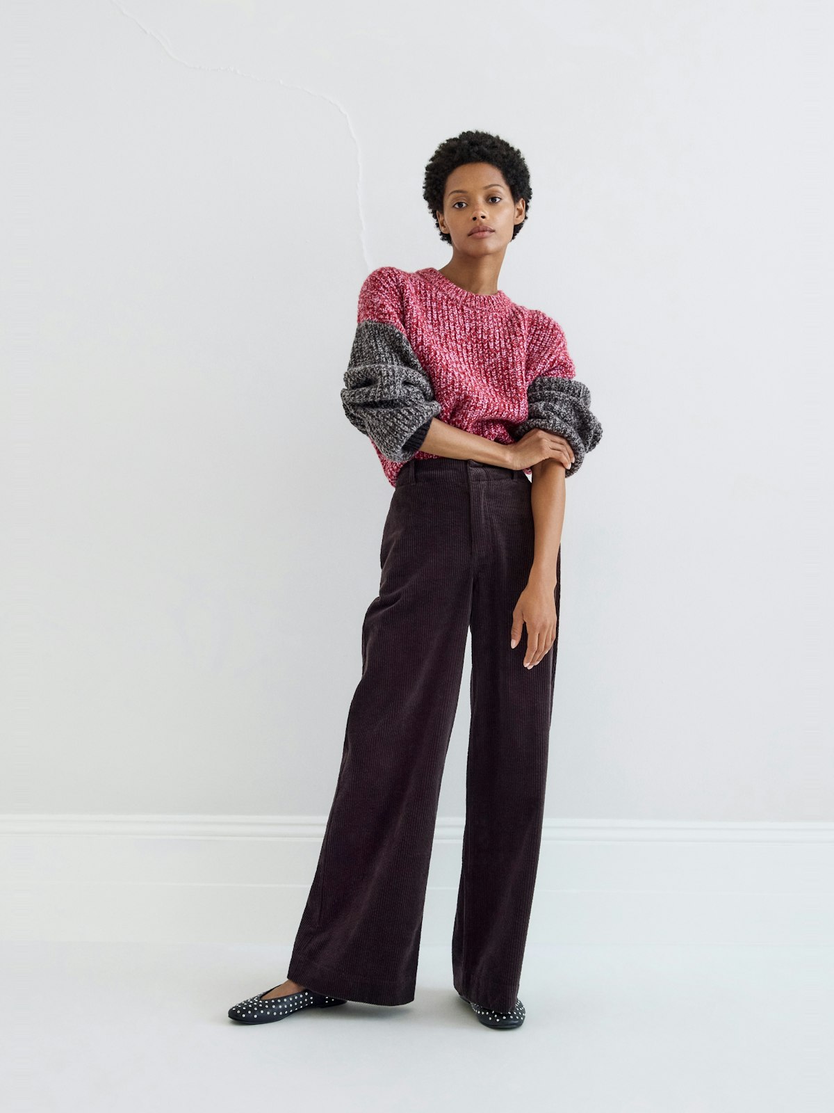 Wide Leg Cord Trousers | Chocolate Brown | hush