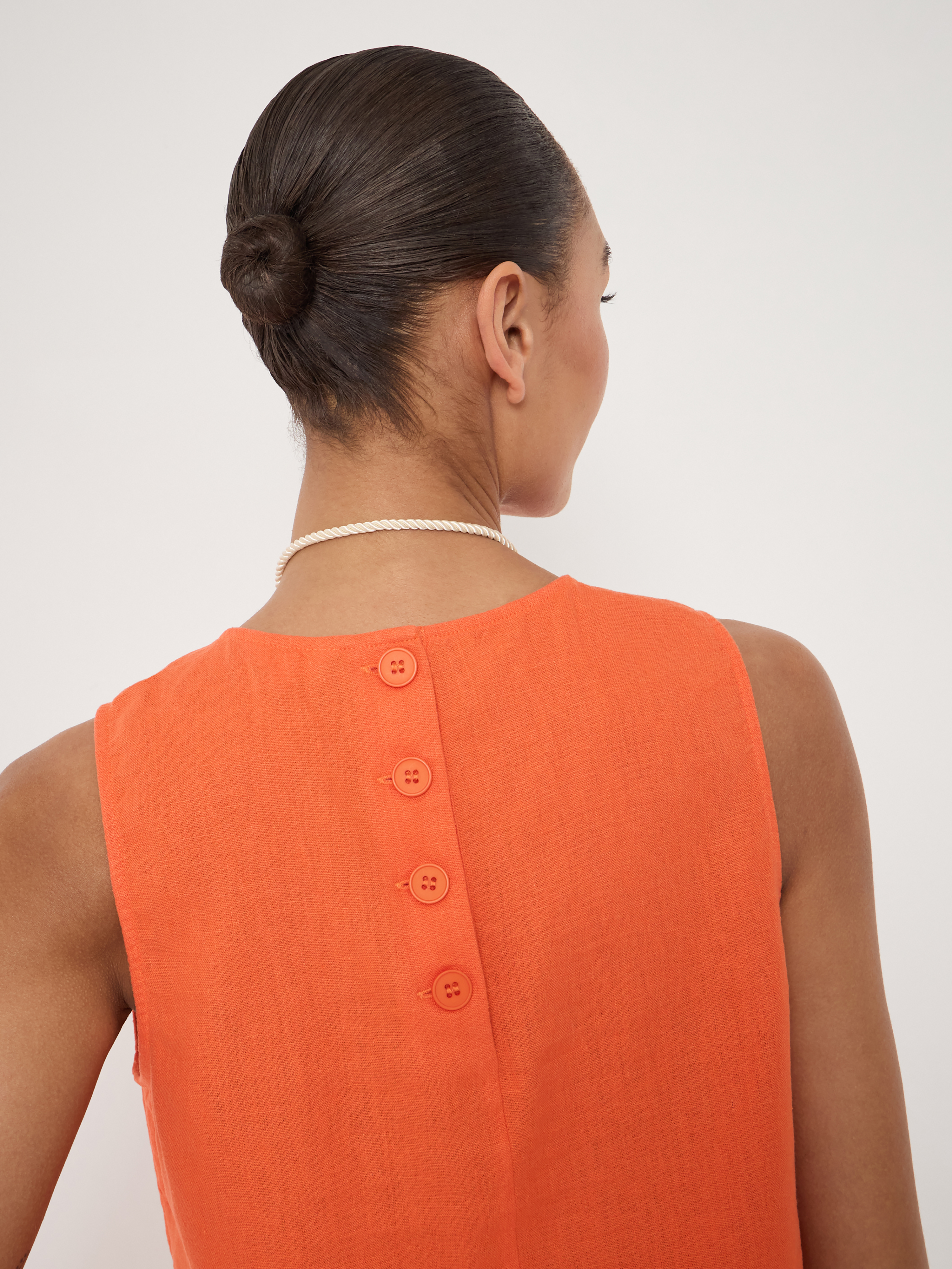 Vera Linen Blend Shell Top | Bright Orange | hush