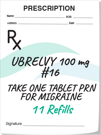 Migraine tablets dosing | UBRELVY® (ubrogepant) | HCP
