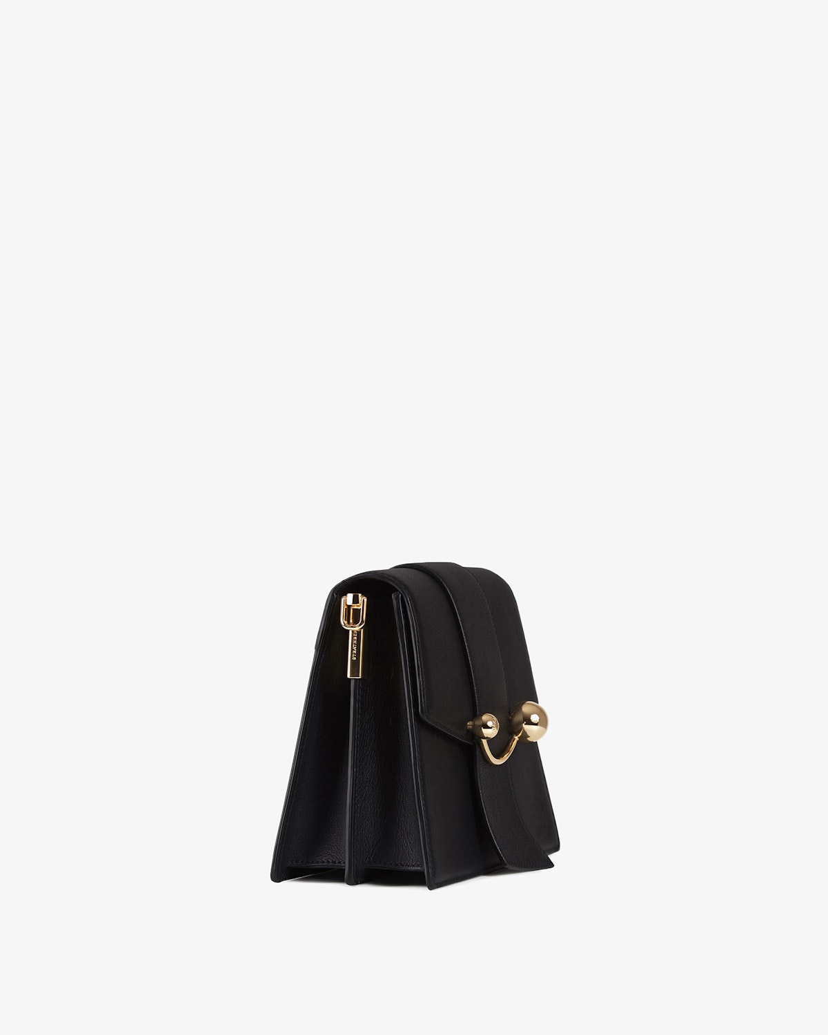 Strathberry - Box Crescent - Leather Shoulder Bag - Black | Strathberry