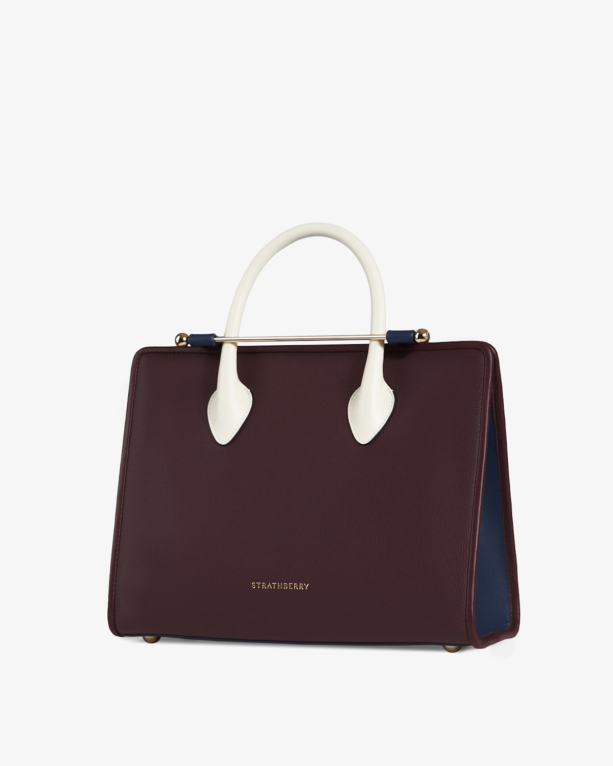 The Strathberry Midi Tote - Top Handle Leather Tote Bag - Burgundy ...