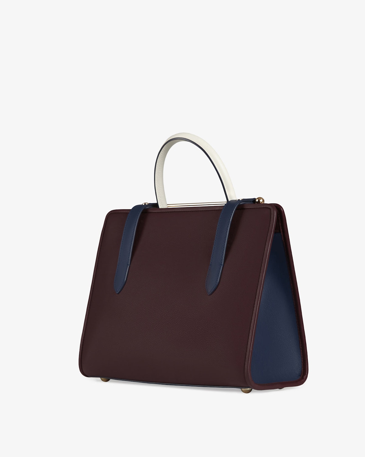The Strathberry Midi Tote - Top Handle Leather Tote Bag - Burgundy ...