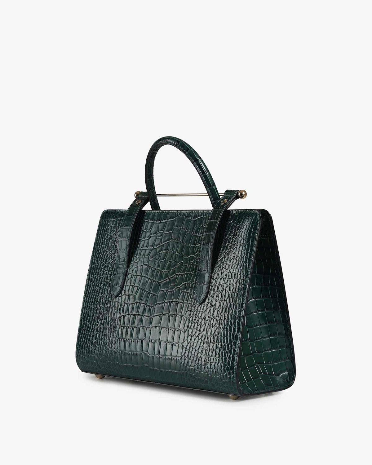 The Strathberry Midi Tote - Top Handle Leather Tote Bag - Green ...