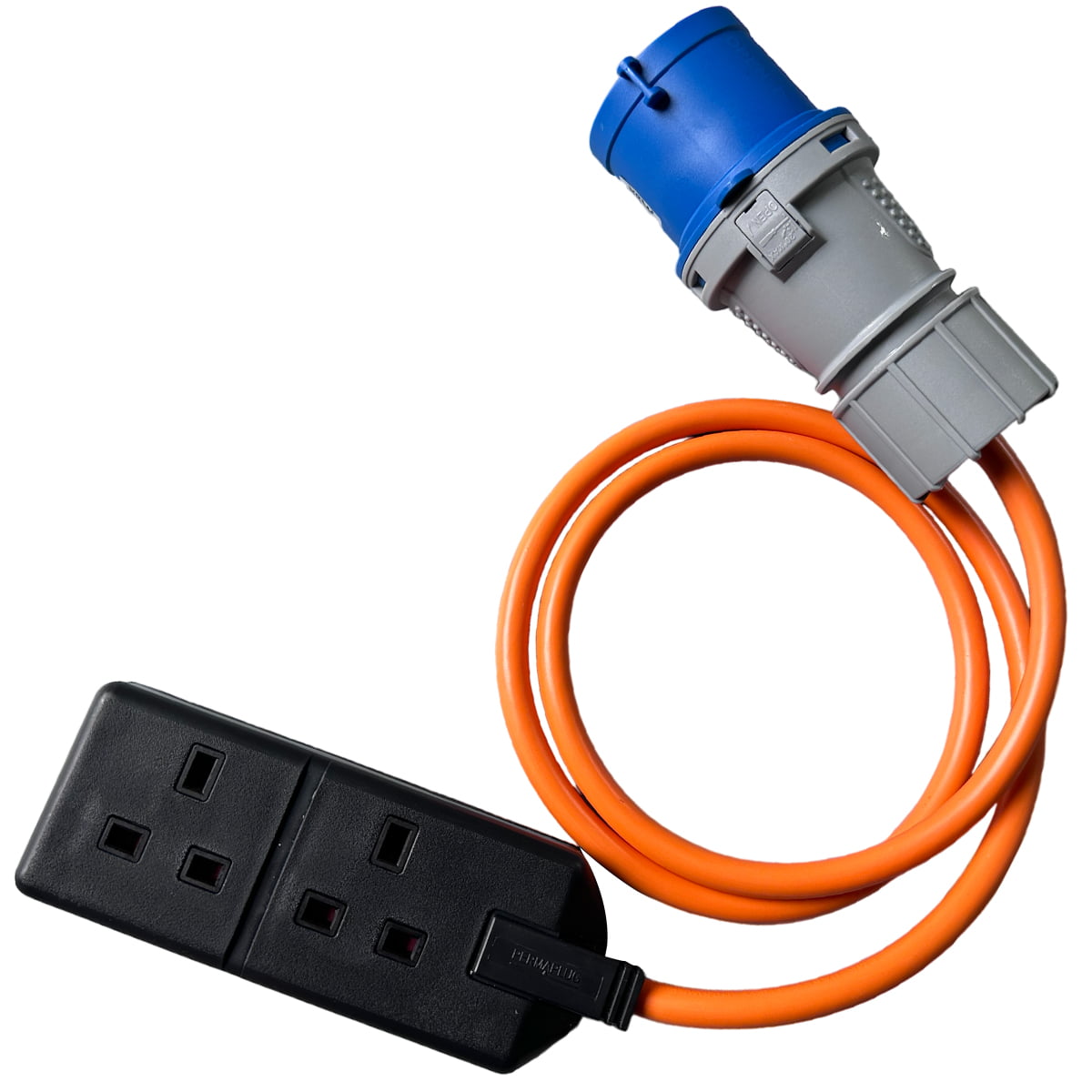 Double Socket Generator Fly Lead for 5500w, 7000w or 8000w Generators