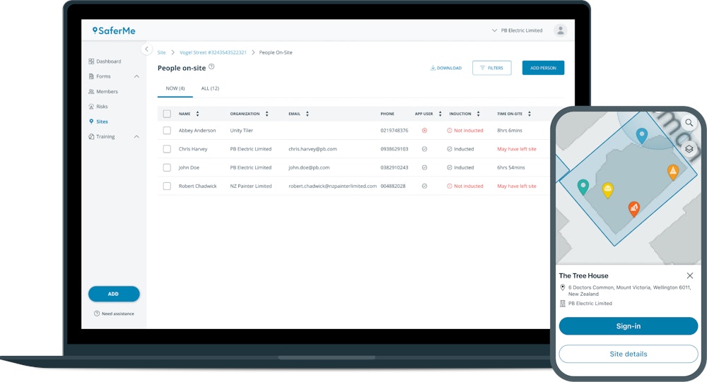 Site sign-in software designed for dynamic workplaces