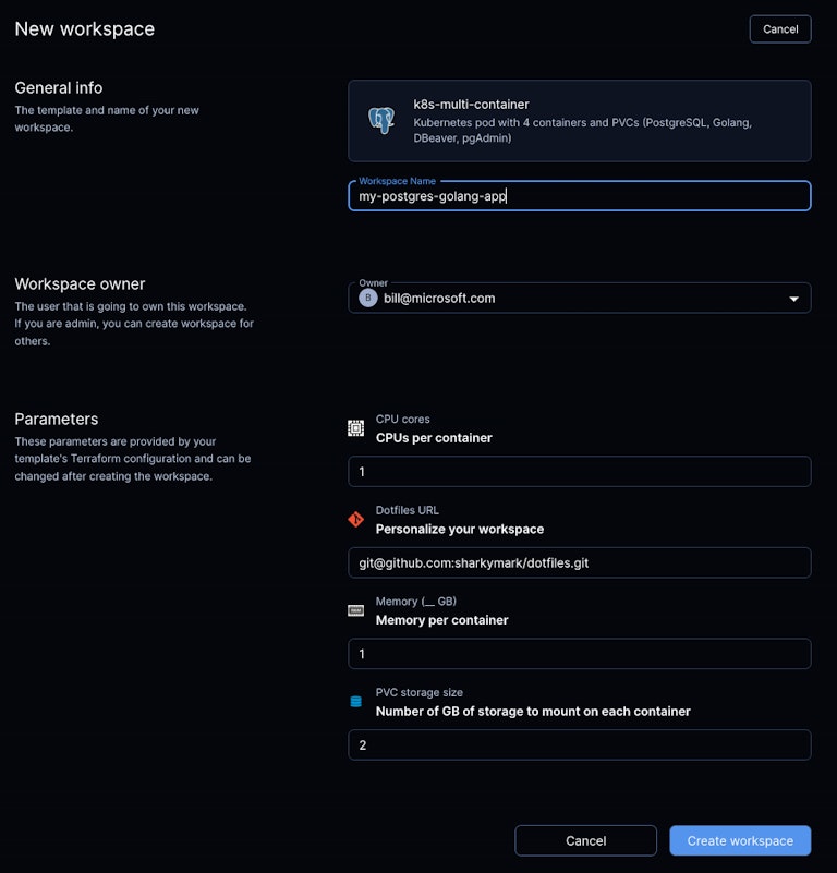 Running Postgresql Dbeaver And Pgadmin Containers In Coder Coder