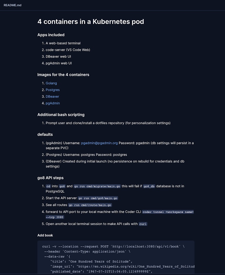 Running Postgresql Dbeaver And Pgadmin Containers In Coder Coder