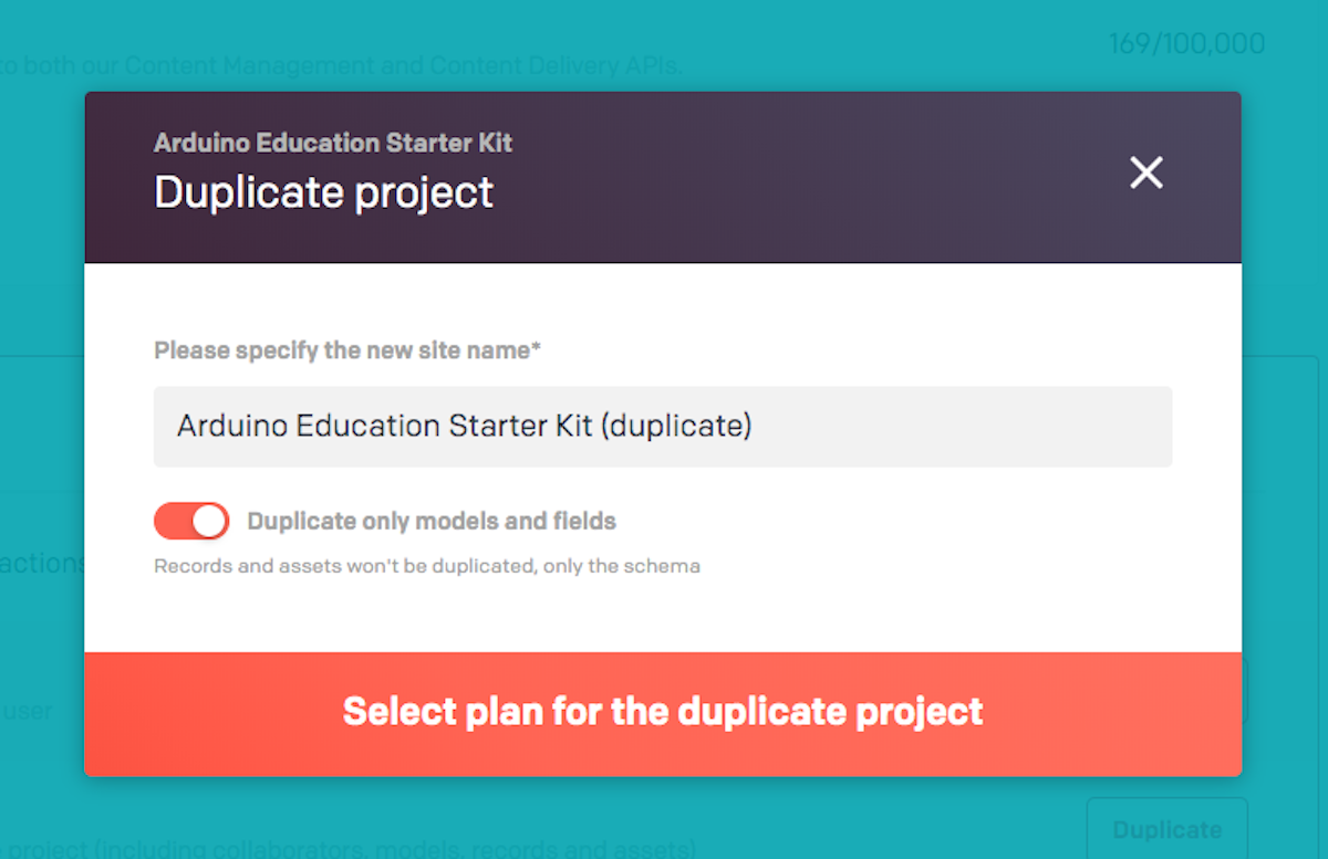 Duplicate only models and fields — DatoCMS