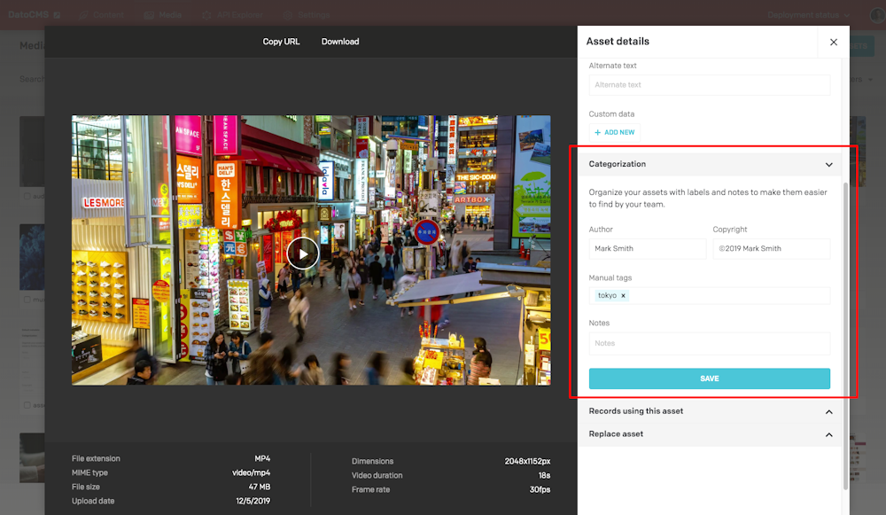 Media Area — DatoCMS